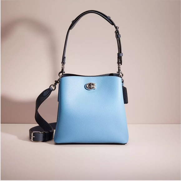 Coach | Bags | Coach Willow Bucket Bag In Blue Colorblock With Silver ...